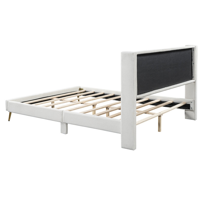 Upholstered bed with metal legs store